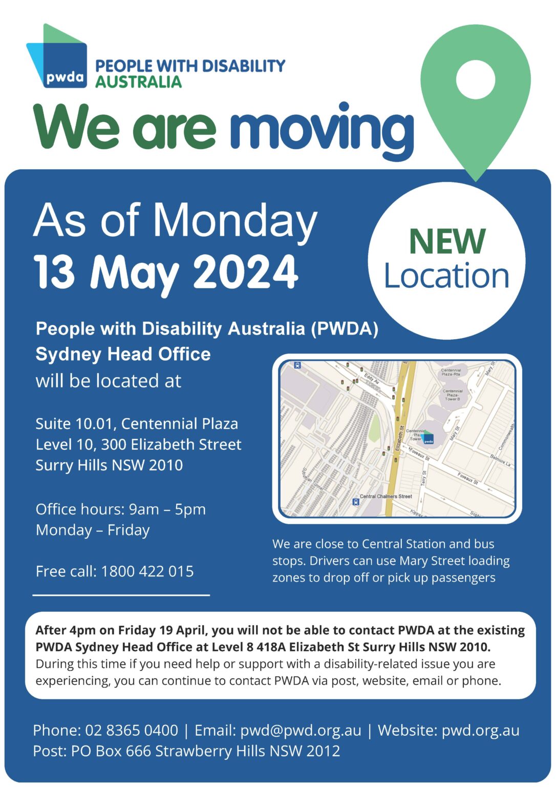 PWDA Sydney Head Office is Moving! - People with Disability Australia